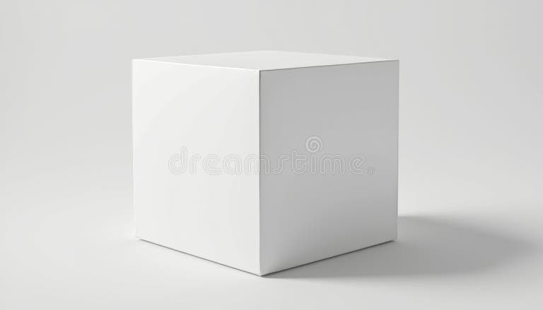 Plain White Cube Box on Neutral Background, Minimalist Design Stock ...