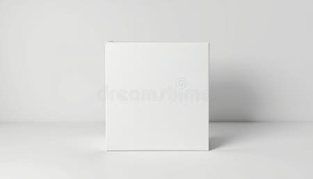 Plain White Cube Box on Neutral Background, Product Mockup Stock Photo ...