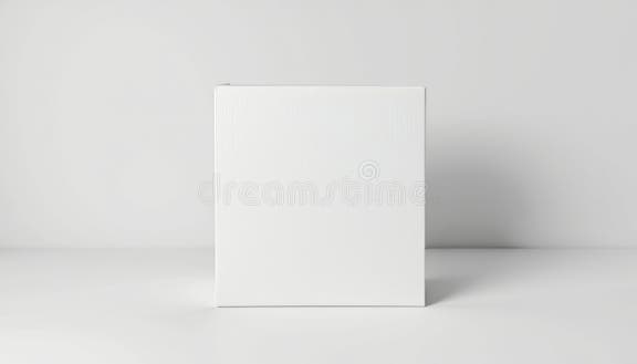 Plain White Cube Box on Neutral Background, Product Mockup Stock Photo ...