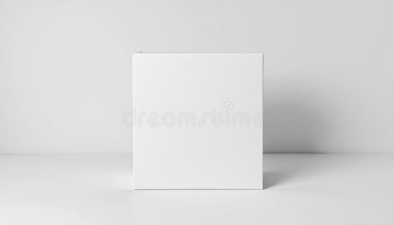 Plain White Cube Box on Neutral Background, Product Mockup Stock Photo ...