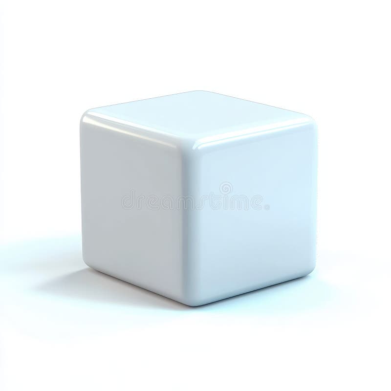 White Glossy Cube, 3D Render for Product Presentation Stock ...