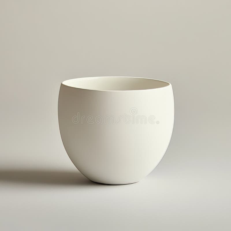 Plain White Cup Placed on a Neutral Grey Surface Empty and Ready for ...