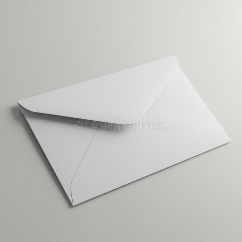 A Plain White Envelope with a Triangular Flap, Slightly Open, Resting ...