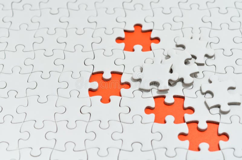 Plain white jigsaw puzzle. stock photo. Image of idea - 29342044