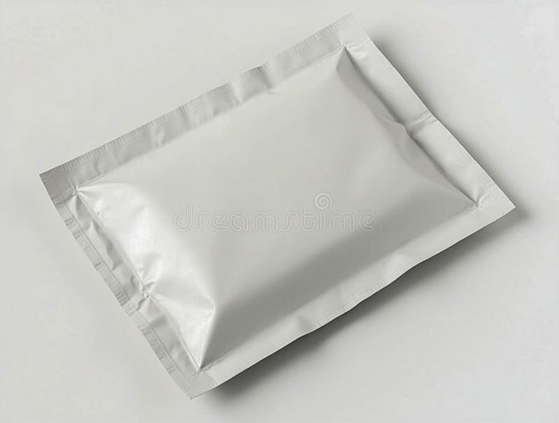 A Plain White Package Placed on a Light Gray Surface in a Studio. Stock ...