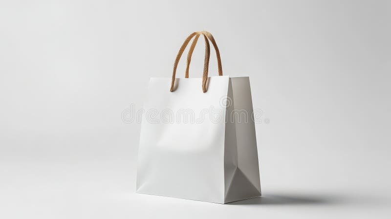 Plain White Paper Bag Mockup Ready for Graphic Customization Stock ...