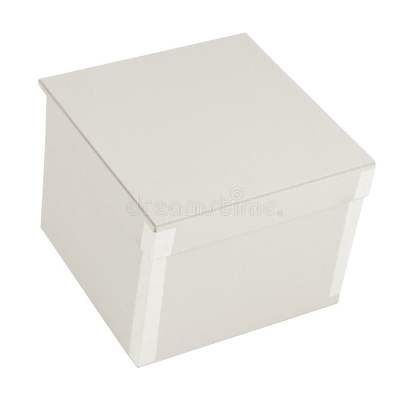 Plain White Paper Cardboard Closed Gift Box Isolated Christmas Birthday ...