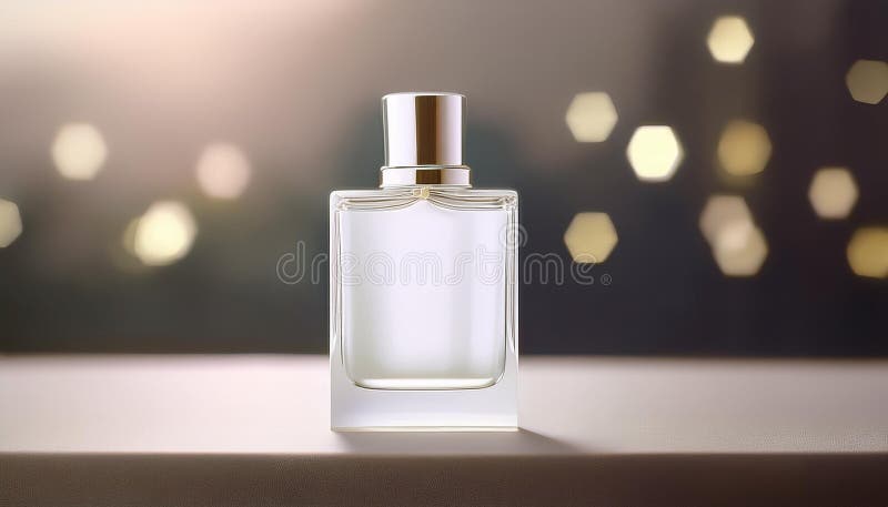 Plain White Perfume Bottle Mockup Stock Illustration - Illustration of ...