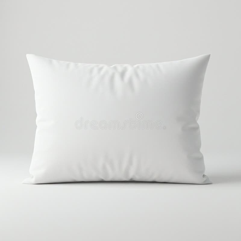 A Plain White Pillow with a Soft, Smooth Texture Sits Upright Against a ...