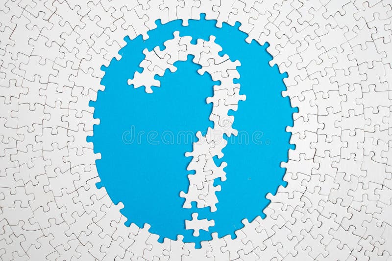 Plain White Radial Puzzle with a Question Mark Shape Made with Puzzle ...