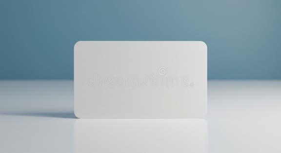 A Plain White Rectangular Card with Rounded Corners Stands Upright on a ...
