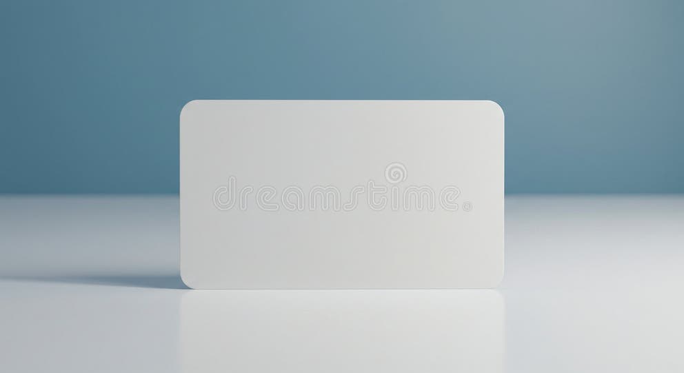 A Plain White Rectangular Card with Rounded Corners Stands Upright on a ...
