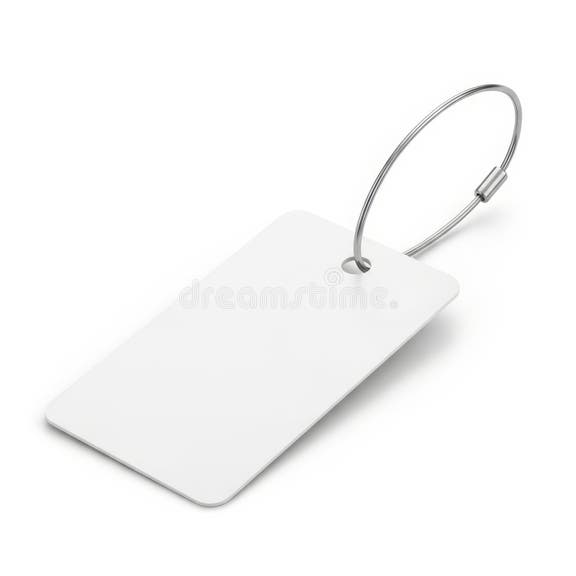 Blank White Luggage Tag with Metal Loop for Travel Identification and ...