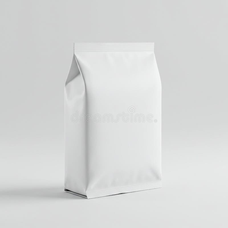 A Plain, White, Rectangular Package Stands Against a Neutral Background ...
