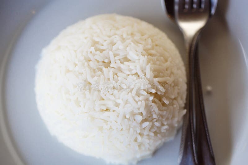 Plain white rice stock image. Image of lunch, natural - 117227181