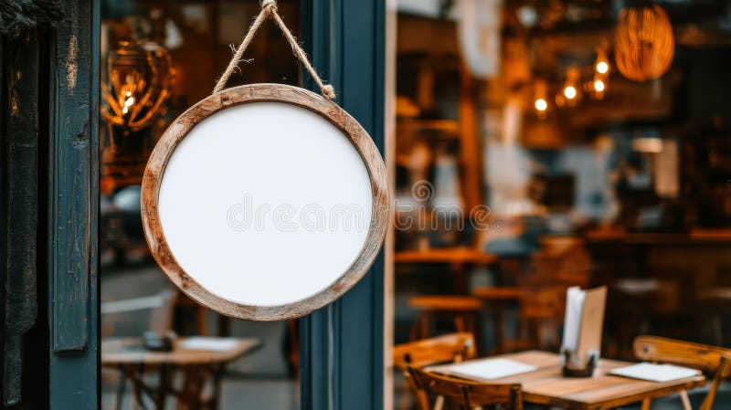 A Plain White Round Sign Displayed Outside a Building, Used As a Mockup ...