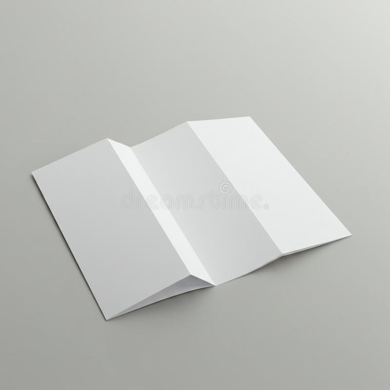 A Plain White Sheet of Paper with Three Vertical Folds, Creating Four ...