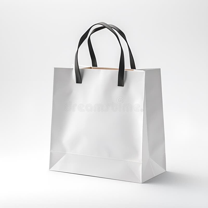 Plain White Shopping Bag on White Background, Ai Generative Stock ...