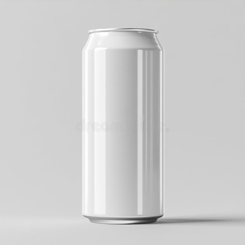 A Plain White Soda Can on a White Background. Stock Photo - Image of ...