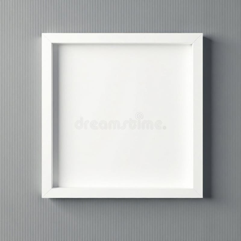 Plain White Square Frame Against a Painted Grey Wall, Frame, Neutral ...