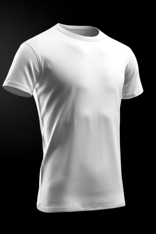 Plain White T-Shirt Front View for Mockups and Designs Stock ...