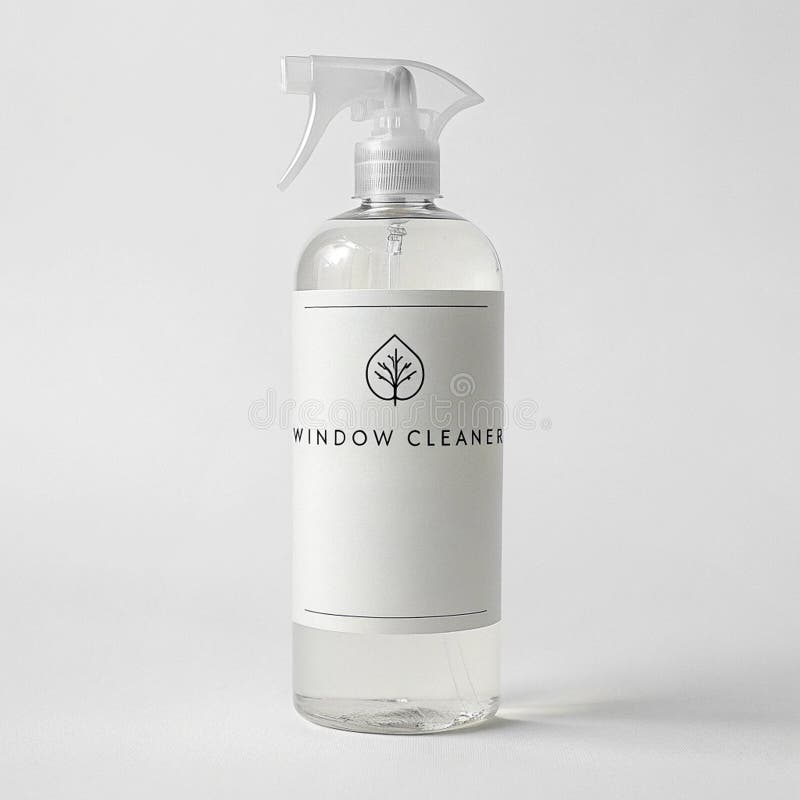 Plain Window Cleaner Bottle Minimalist Labeling Stock Illustration ...