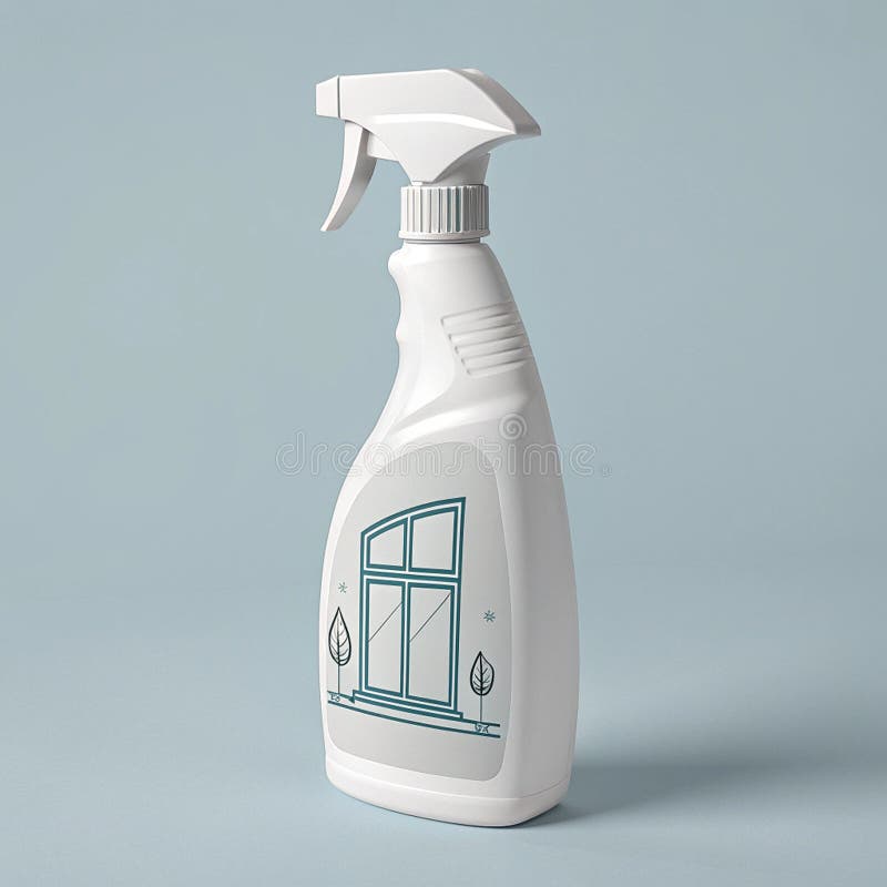 Plain Window Cleaner Bottle Minimalist Labeling Stock Illustration ...
