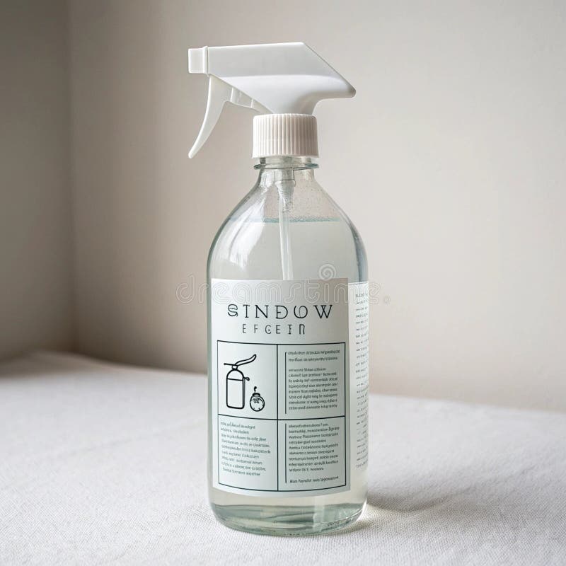 Plain Window Cleaner Bottle Minimalist Labeling Stock Illustration ...