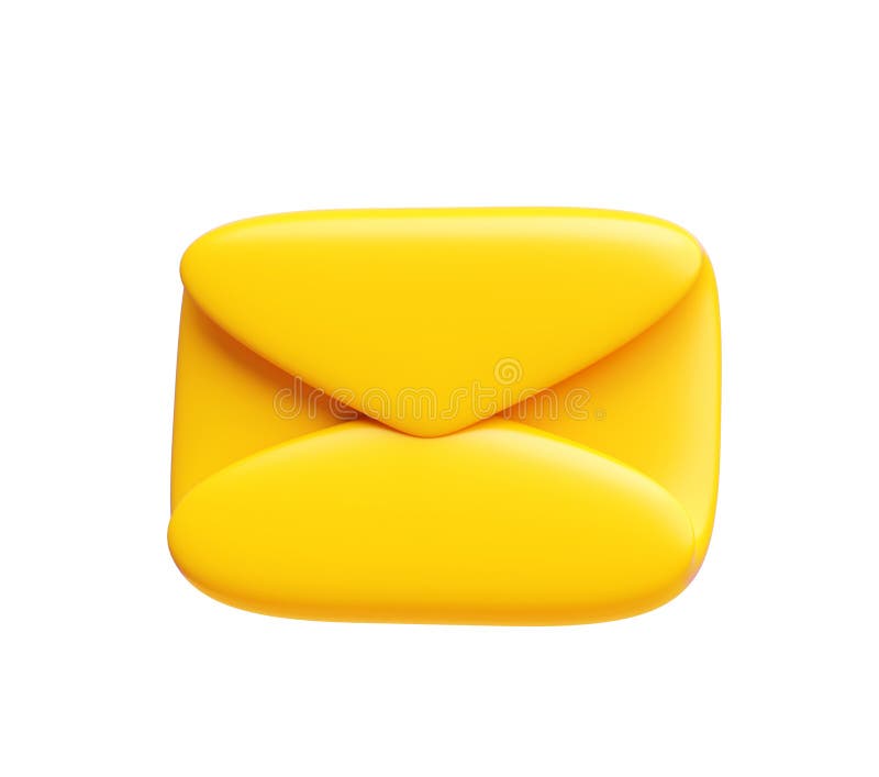 Plain Yellow Email Icon 3d Illustration Stock Illustration ...