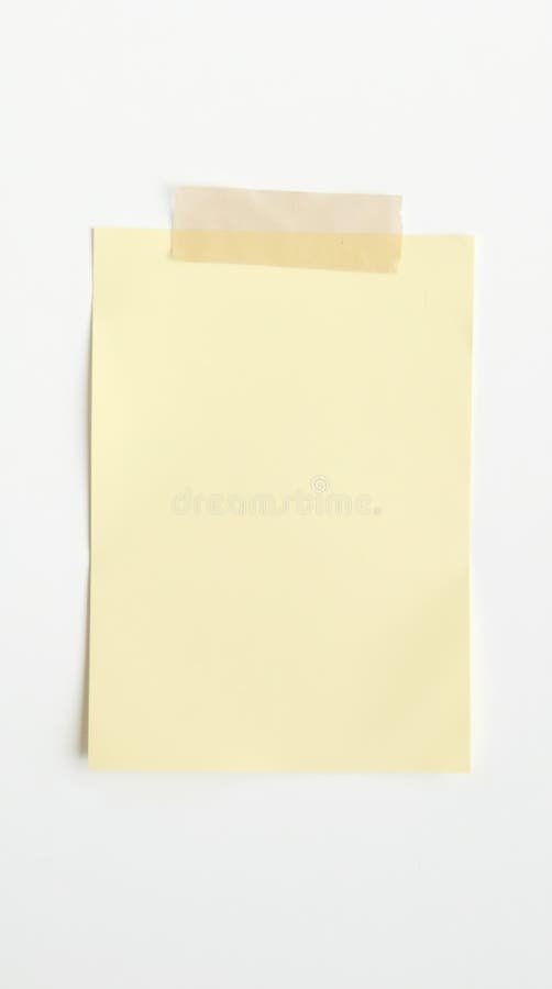 Blank Sticky Note with Adhesive Tape on White Background Stock ...