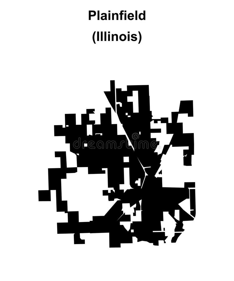Plainfield outline map stock vector. Illustration of area - 357278123