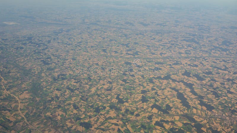 Plains and Fields of Eastern Europe from the Windows of the Airplane ...