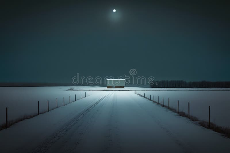Plains Hype Minimalism at Cold and Calm Night Stock Illustration ...