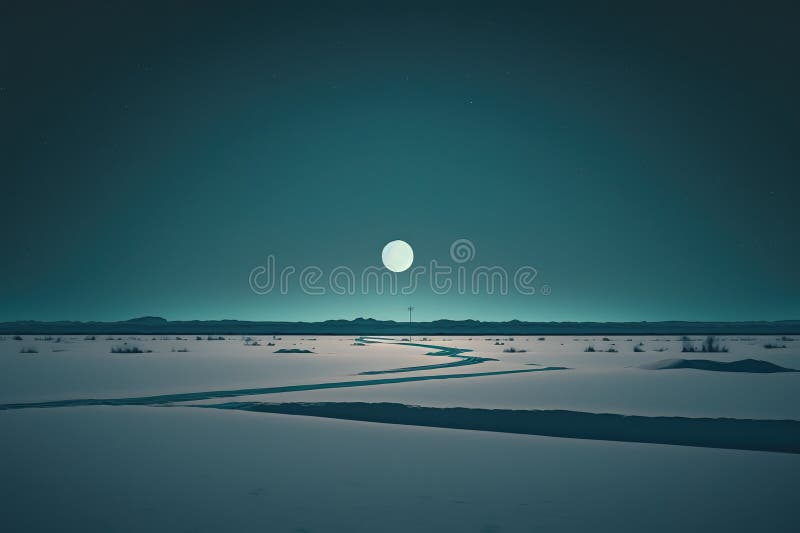 Plains Hype Minimalism at Cold and Calm Night Stock Illustration ...