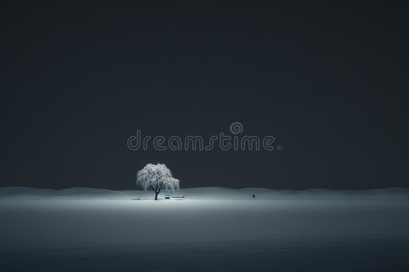 Plains Hype Minimalism at Cold and Calm Night Stock Illustration ...