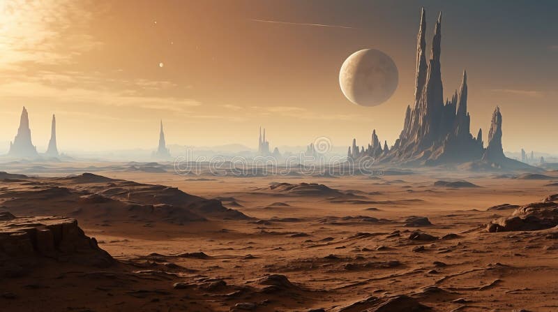 Plains Landscape on Unknown Alient Ai Generated Stock Illustration ...