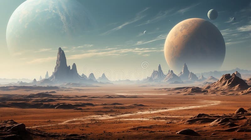 Plains Landscape on Unknown Alient Ai Generated Stock Illustration ...
