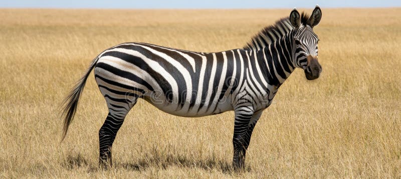 Plains Zebra, Also Known As Common Zebra, Standing Alone in African ... Plains Zebra, Also Known As Common Zebra, Standing Alone in African ...