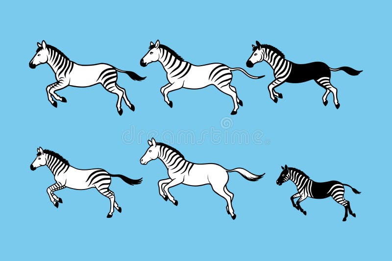 Plains Zebra High Speed Jumping Vector Art Illustration. Stock Vector ...