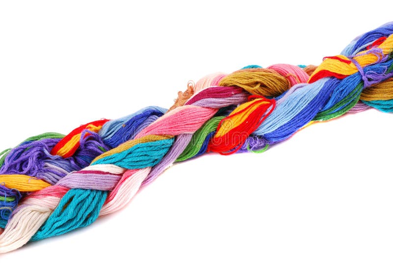 Braid of colourful threads stock photo. Image of handicraft - 19580172