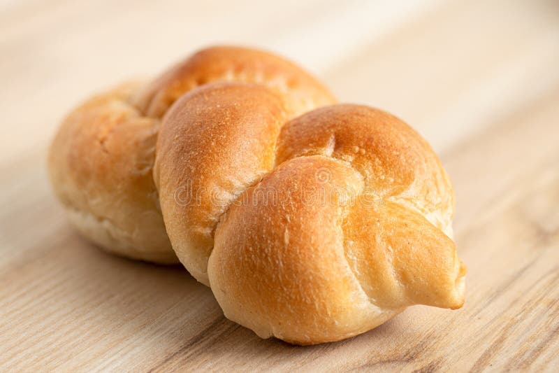 Plaited White Bread Roll with Sesame Seeds Isolated on White Stock ...