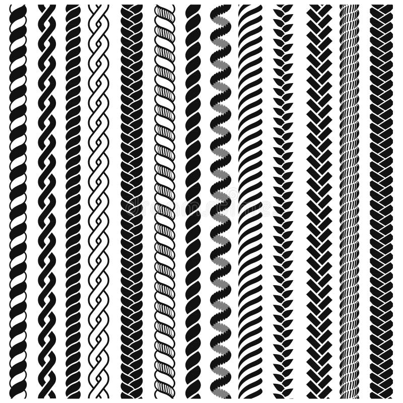 Braid Cord Rope Flat Fashion Brush Elements Stock Vector - Illustration ...