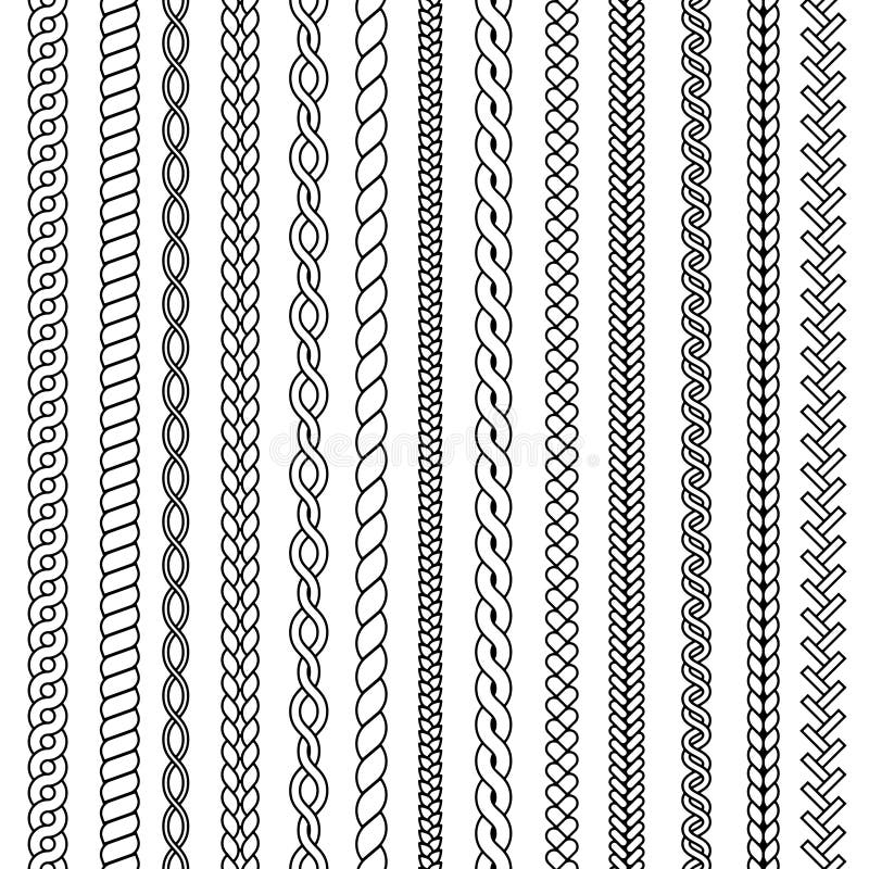 Plaits and Braids. Waves Knitted Drawing Ornamental Structures Textile ...