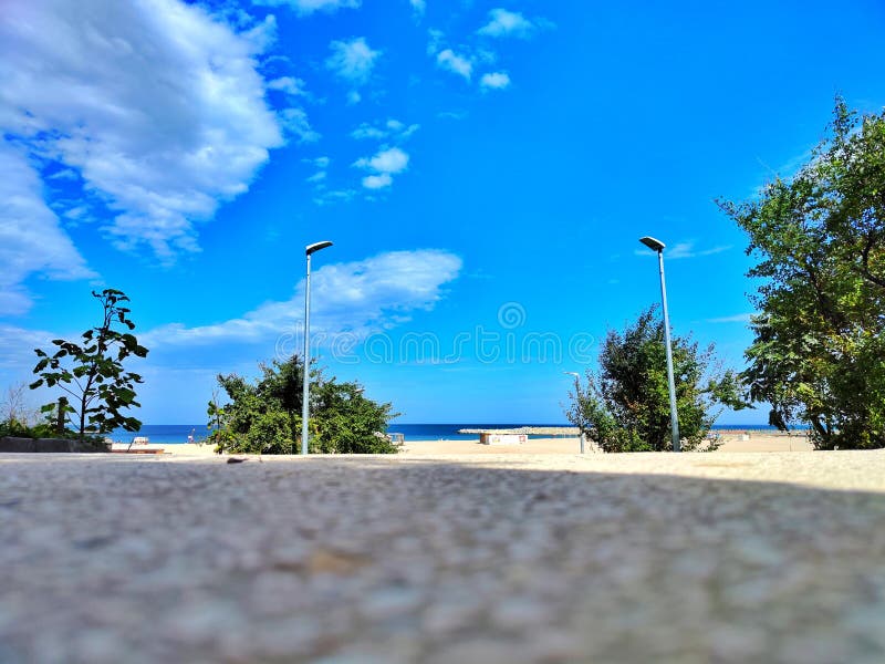 Plaja modern in autumn stock photo. Image of horizon - 258849818