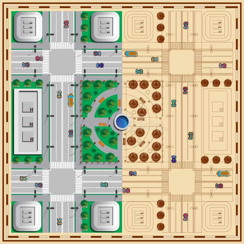 Fountain Top View Vector Stock Illustrations – 82 Fountain Top View ...