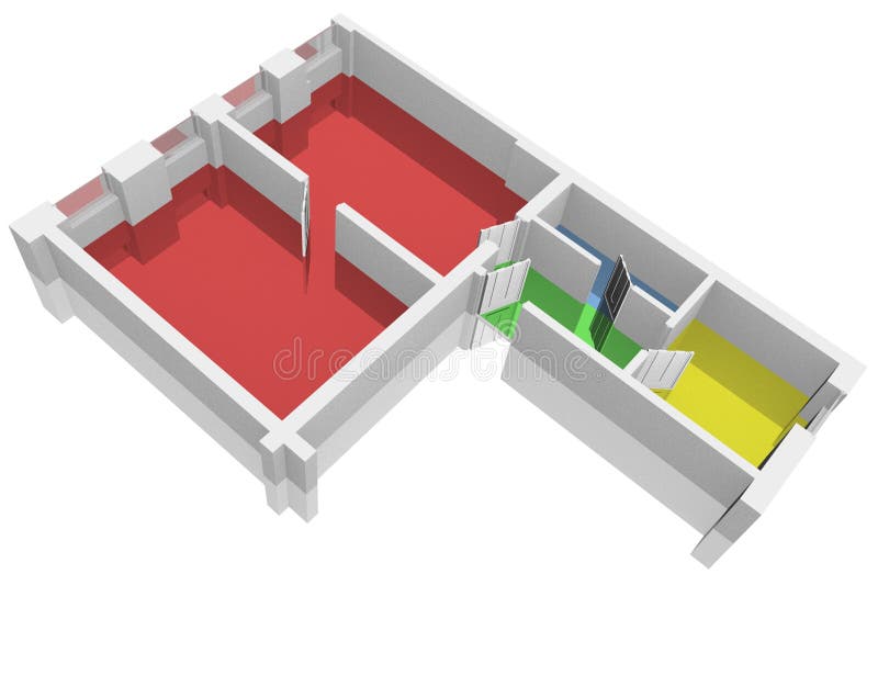 3d architecture exploded. stock illustration. Illustration of concept ...