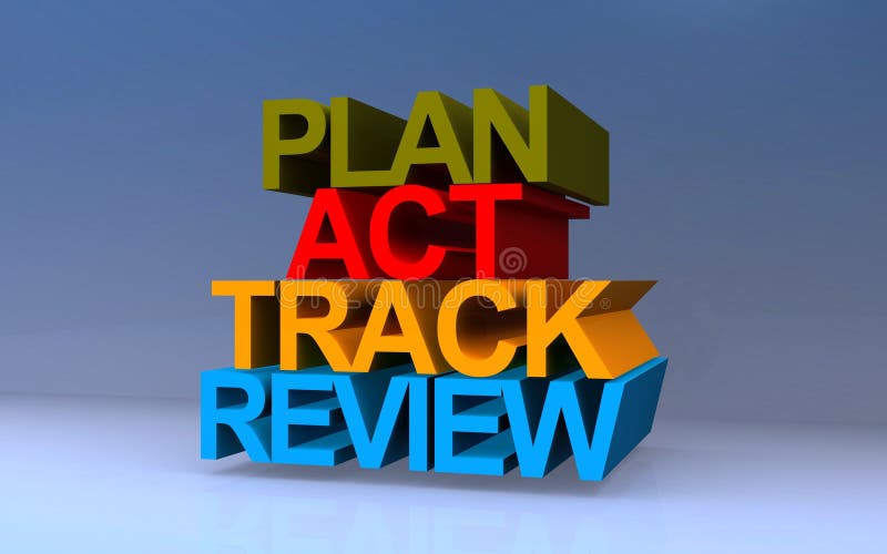Plan Act Track Review on Blue Stock Illustration - Illustration of ...