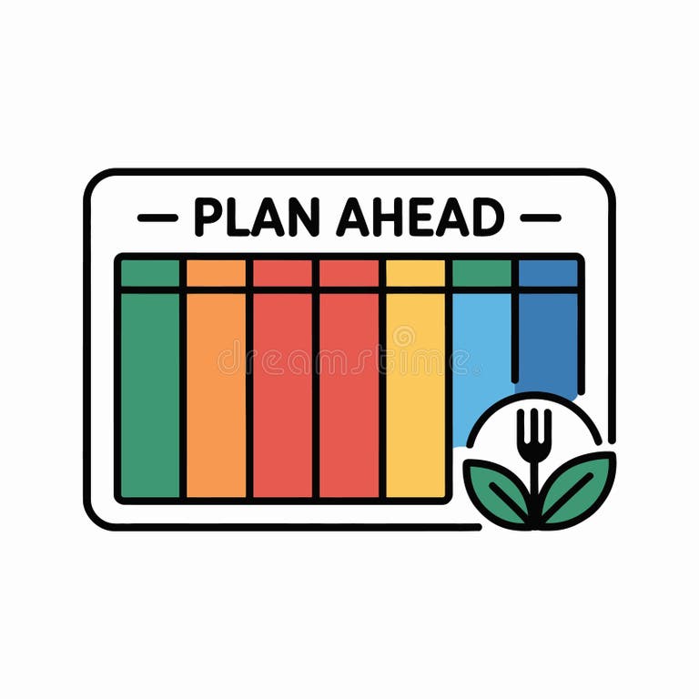 Plan Ahead Meal Prep Chart Colorful Weekly Schedule Stock Vector ...
