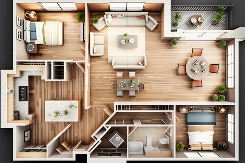 Plan of an Apartment or House. Interior Design Stock Illustration ...