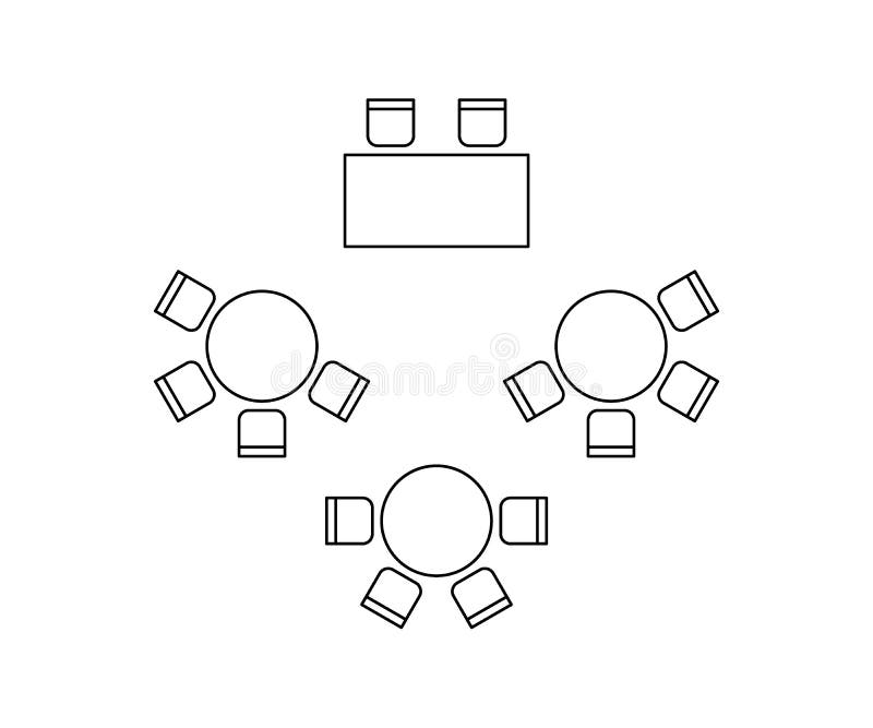 Plan for Arranging Seats and Tables in Interior Square on Event Banquet ...